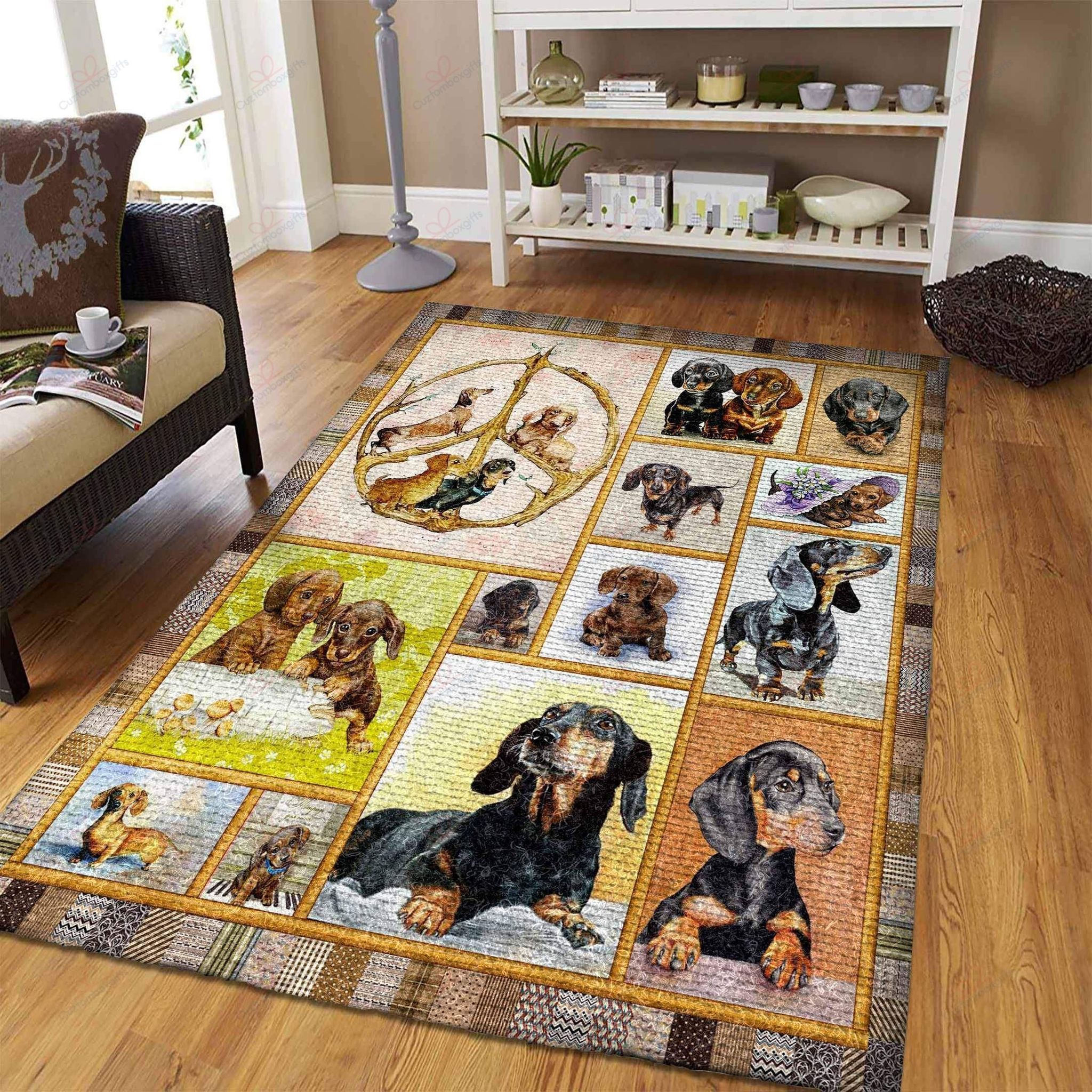 Dachshund World Tricks Rug Sport Decor Gift Floor Decor Living Room ...